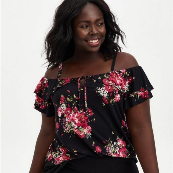 torrid | Tops | Torrid Super Soft Cold Shoulders Ruffle Top | Poshmark